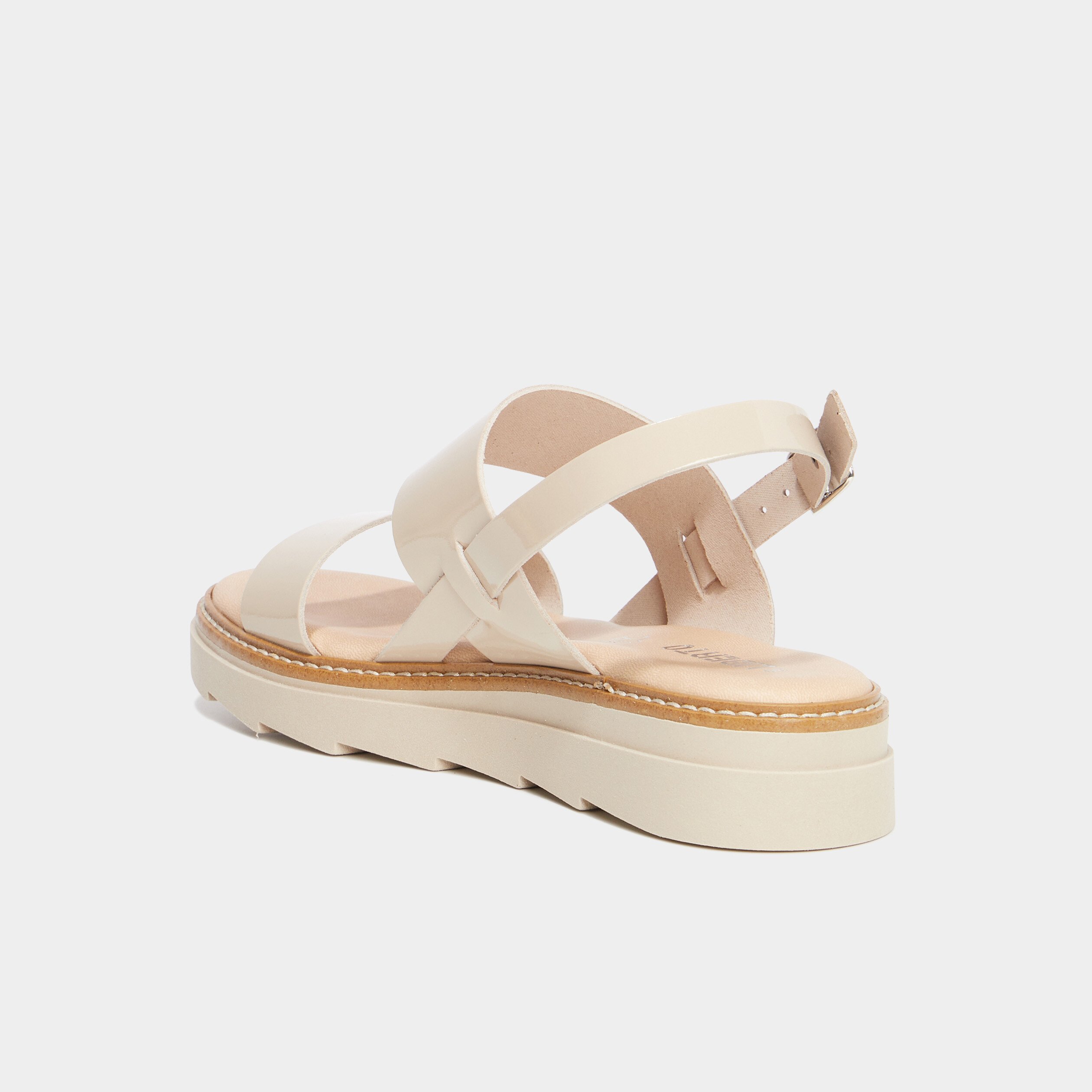 Sandales brides vernies cuir Liberto sable femme | La Halle