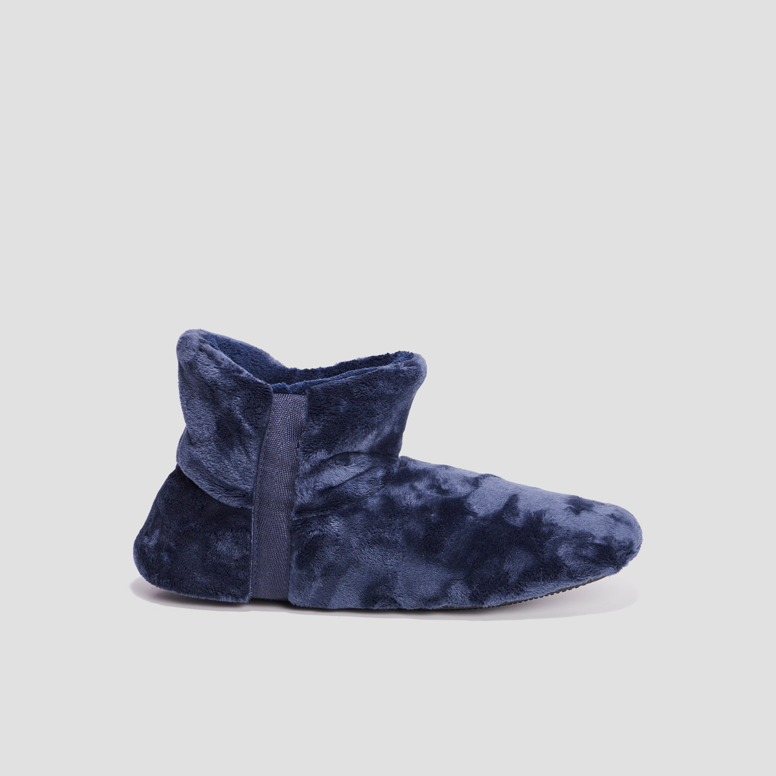 Chaussons boots aspect velours gris homme | La Halle