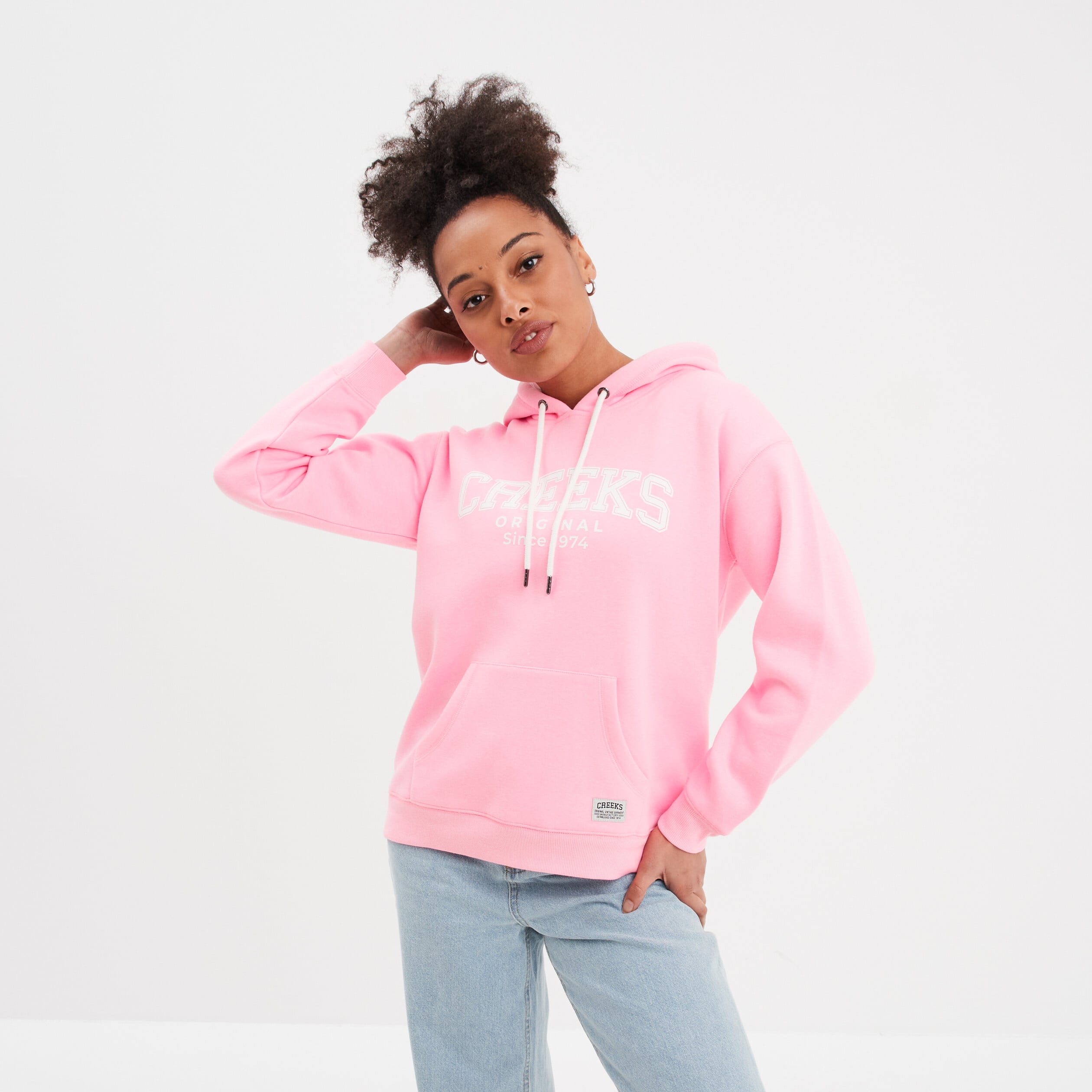 Sweat à capuche hoodie rose fluo femme | La Halle